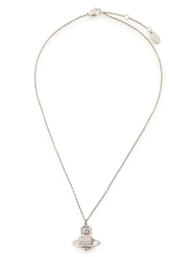 VIVIENNE WESTWOOD Agantha Bas Relief Pavé Necklace - Silver