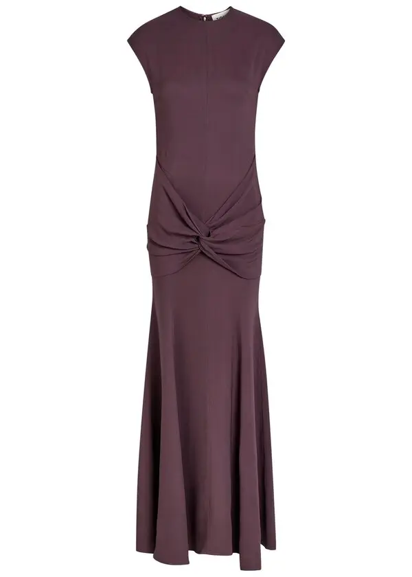 Tove Ames Twisted Jersey Maxi Dress - Brown
