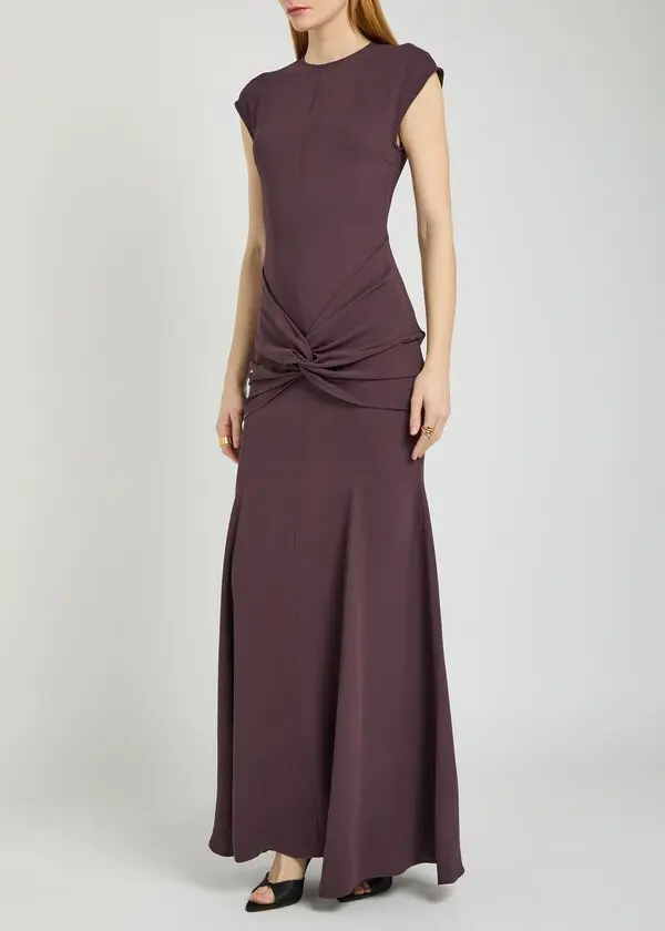 tove jessa twist front crepe midi dress Jessa Dress White  TOVE Studio