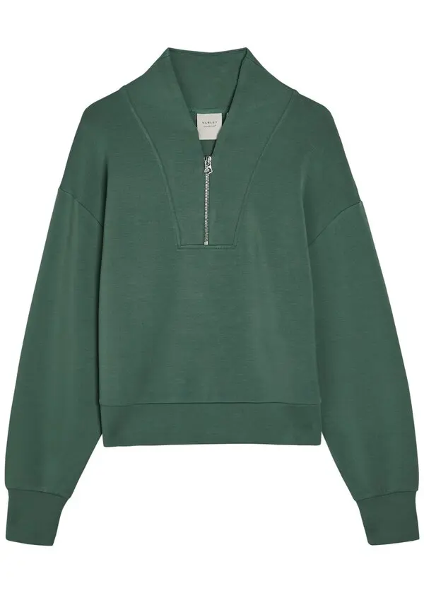 Varley Davidson Half-zip Stretch-jersey Sweatshirt - Dark Green