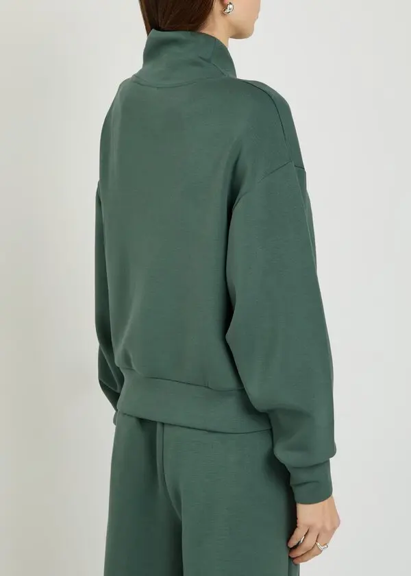 Varley Davidson Half-zip Stretch-jersey Sweatshirt - Dark Green
