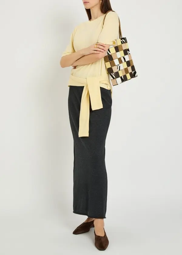 LISA YANG Cotton And Cashmere-blend Midi Pencil Skirt - Grey