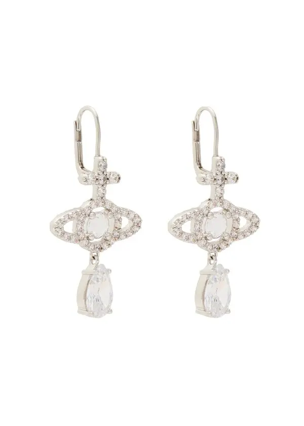 VIVIENNE WESTWOOD Olympia Pavé Drop Earrings - Silver