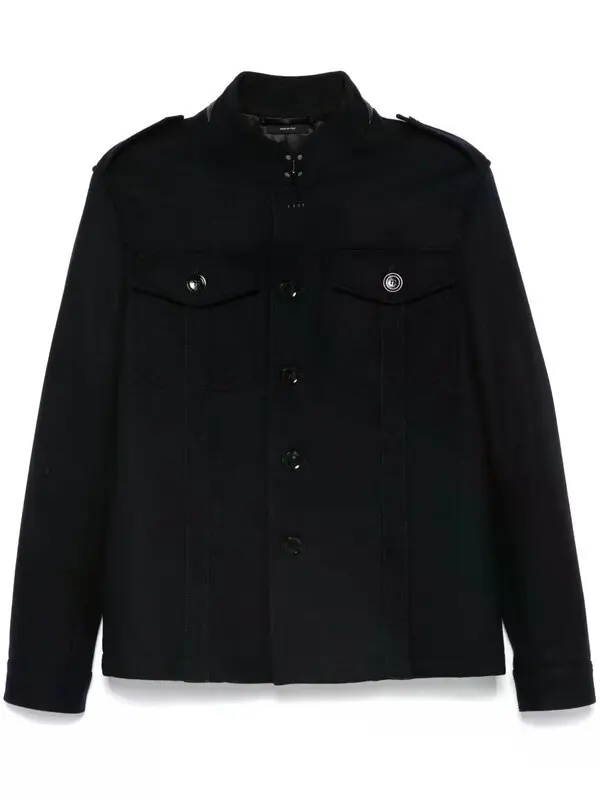 TOM FORD Felted Stand-up Collar Overshirt