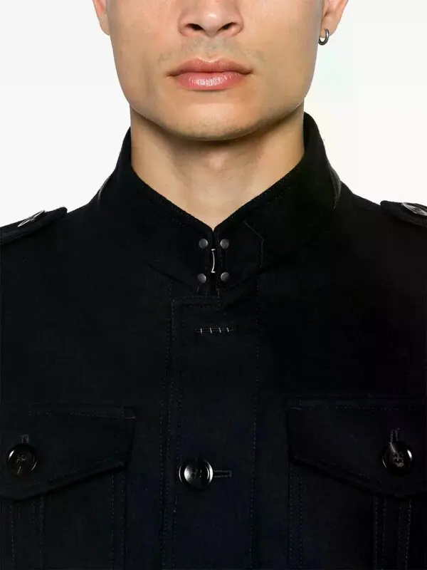 TOM FORD Felted Stand-up Collar Overshirt