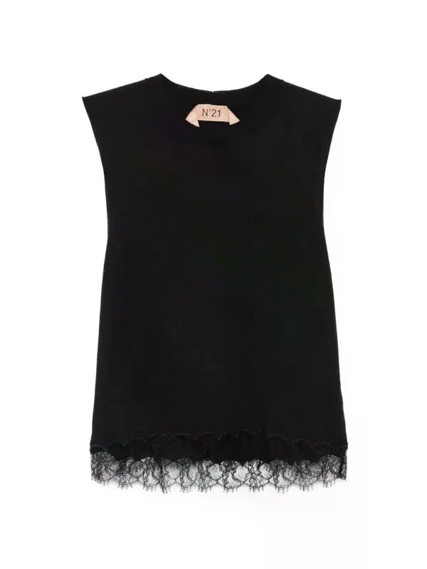 N°21 Lace-trimmed Knit Top