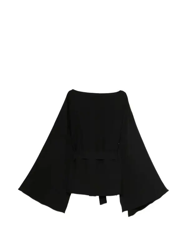 P.a.r.o.s.h Flared-sleeve Tie Top - Black