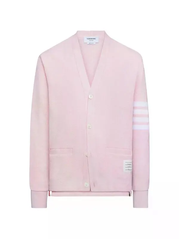 Thom Browne Textured Pique Cardigan - Pink