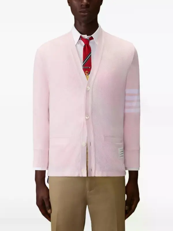 Thom Browne Textured Pique Cardigan - Pink