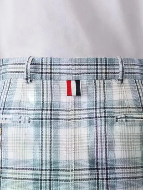 Thom Browne Plaid Midi Skirt With Belt Loops