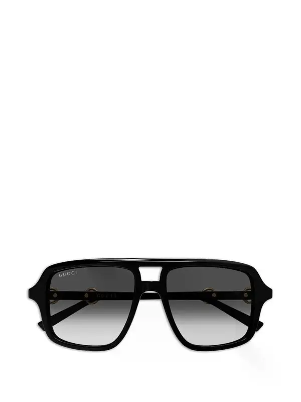 Gucci Horsebit-detail Square-frame Sunglasses - Black