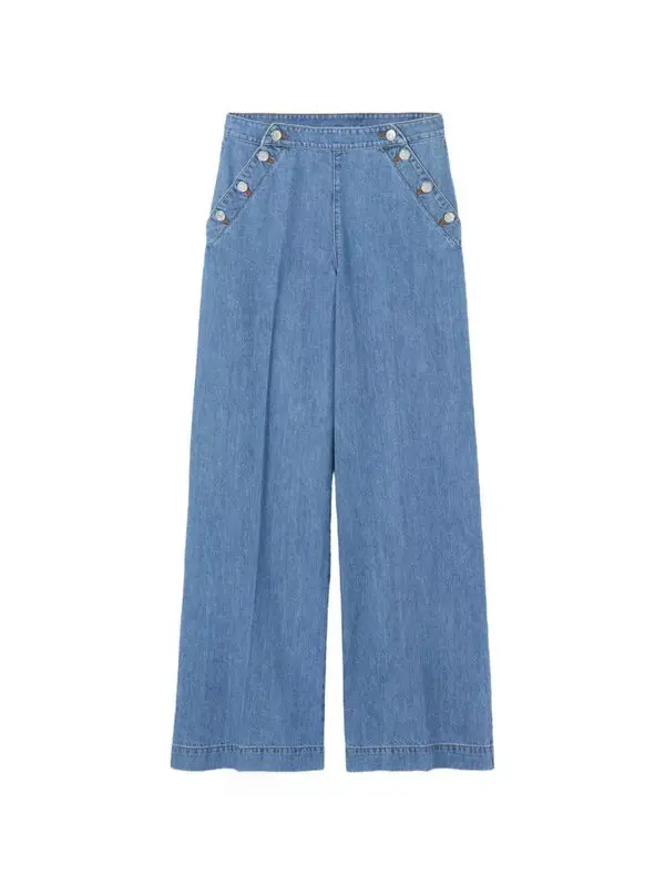 Claudie Pierlot Sailor Denim Wide-leg Jeans - Blue