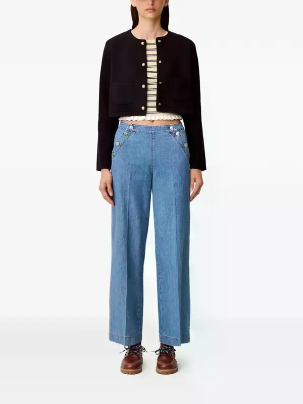Claudie Pierlot Sailor Denim Wide-leg Jeans - Blue