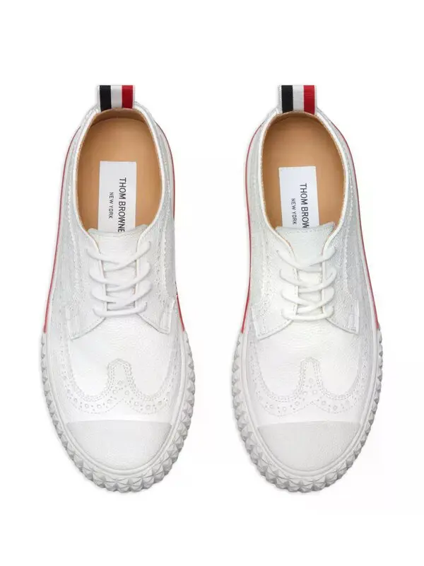 Thom Browne Pebble Grain Longwing Collegiate Sneakers - White