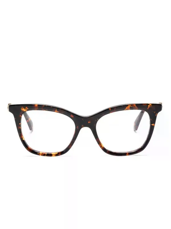 Off-White Logo-plaque Glasses - Brown