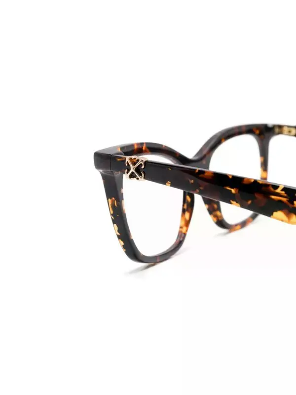 Off-White Logo-plaque Glasses - Brown