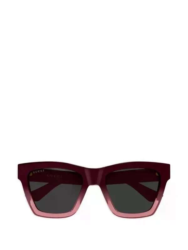 Gucci Geometric Frame Sunglasses - Red