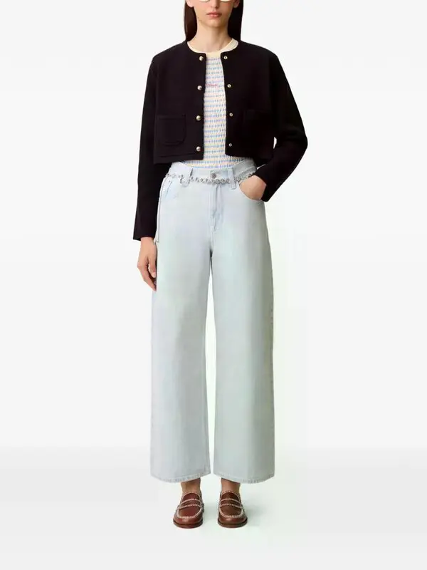 Claudie Pierlot Washed Denim Wide-leg Jeans