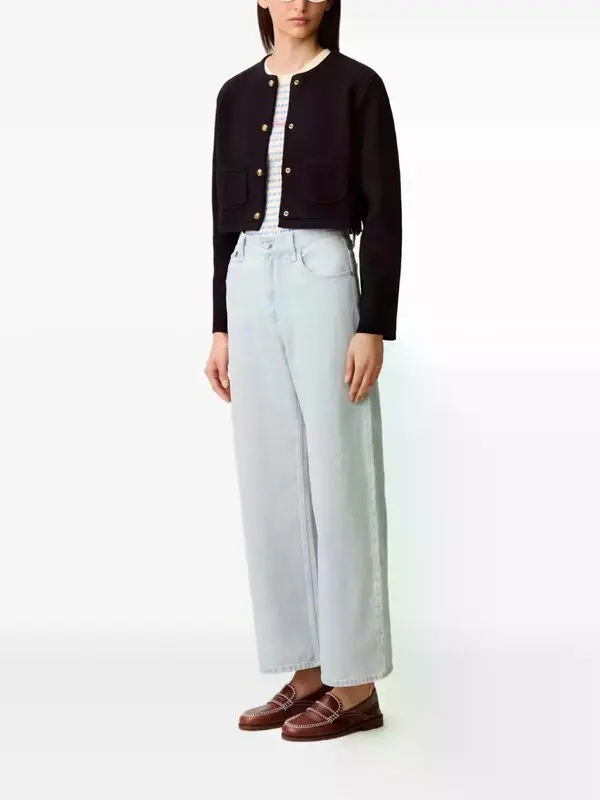 Claudie Pierlot Washed Denim Wide-leg Jeans