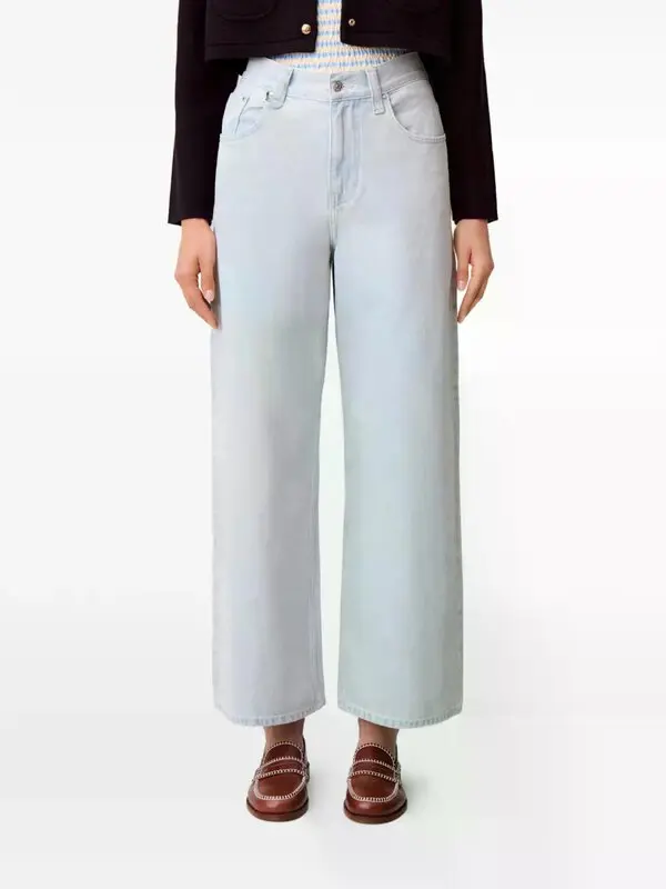 Claudie Pierlot Washed Denim Wide-leg Jeans