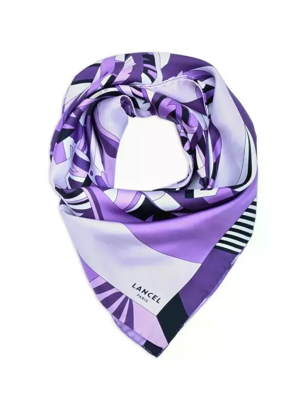 LANCEL Printed Silk Square Scarf