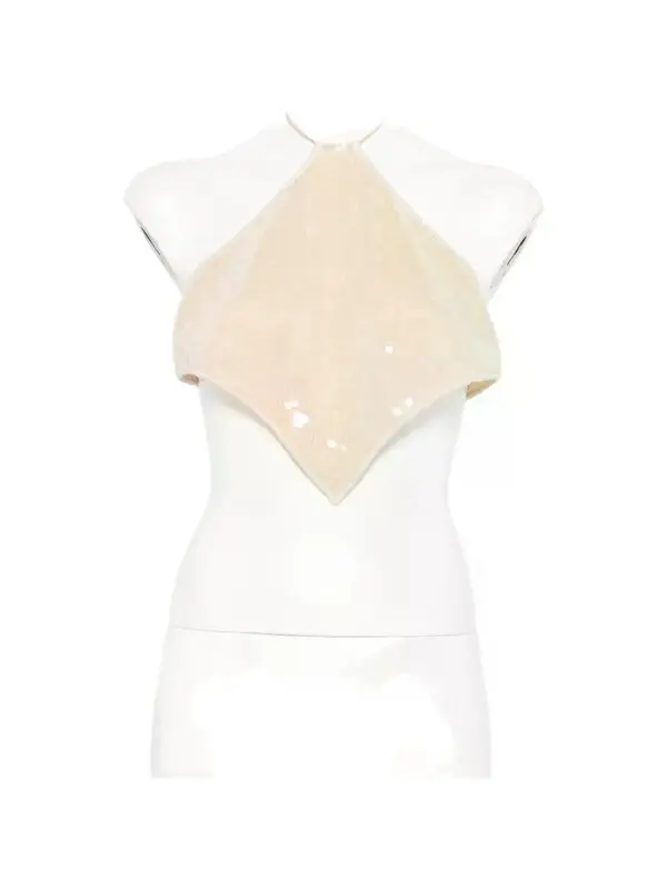 Oseree Sequin-embellished Halterneck Top