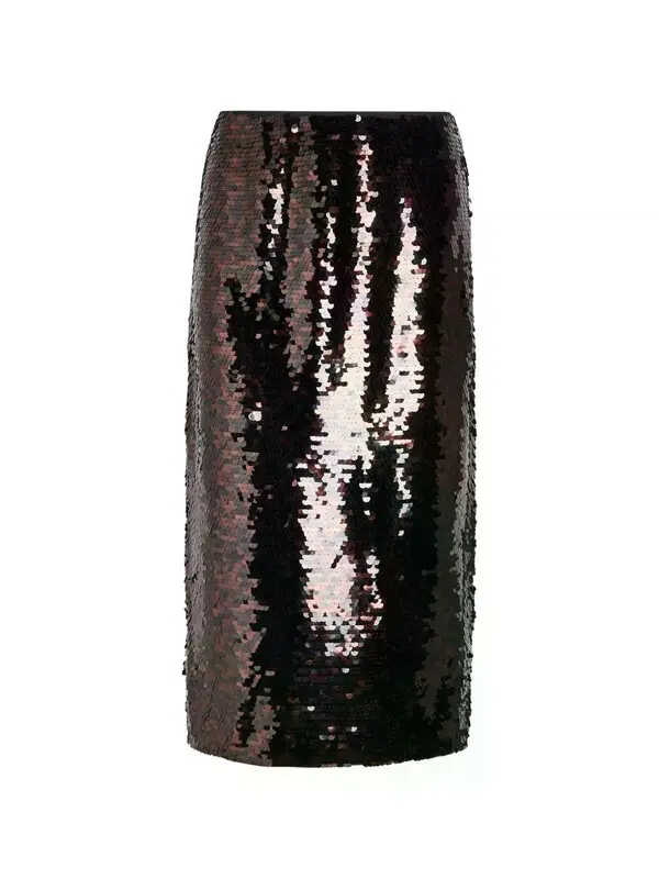 Staud Ciara Sequin Midi Skirt - Brown