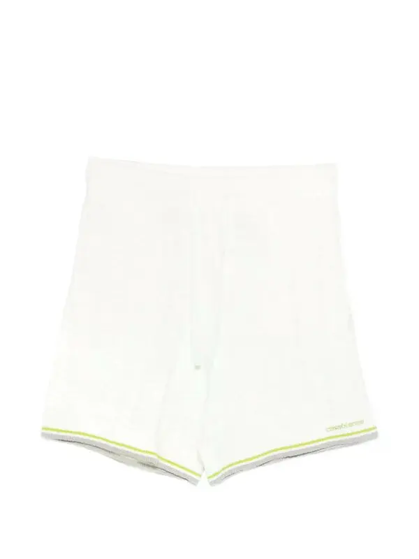 Casablanca Drawstring Knit Shorts - White