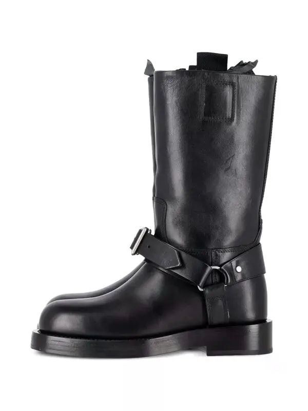 Burberry Buckled Leather Knee-high Boots