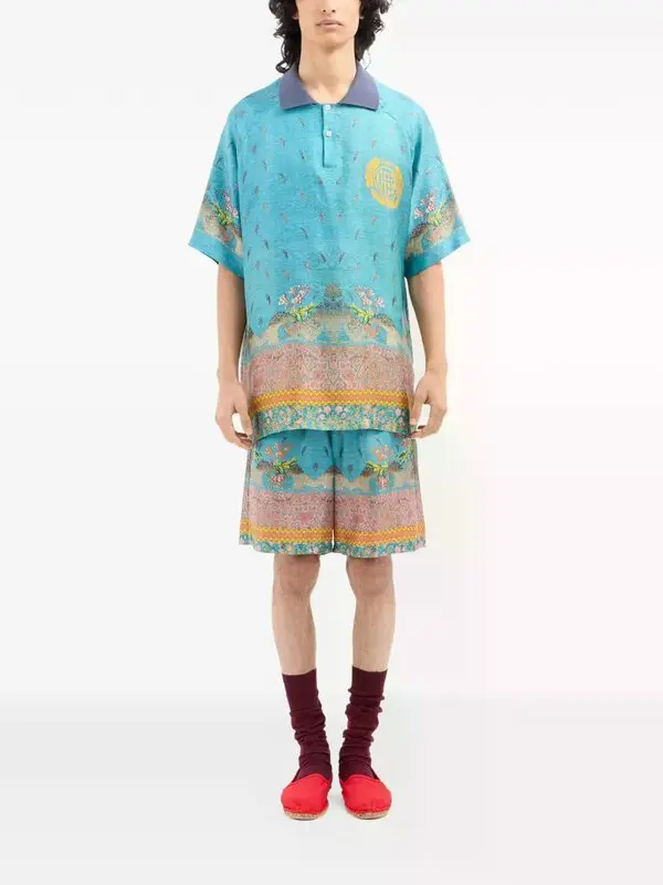 PIERRE-LOUIS MASCIA Patterned Polo Shirt