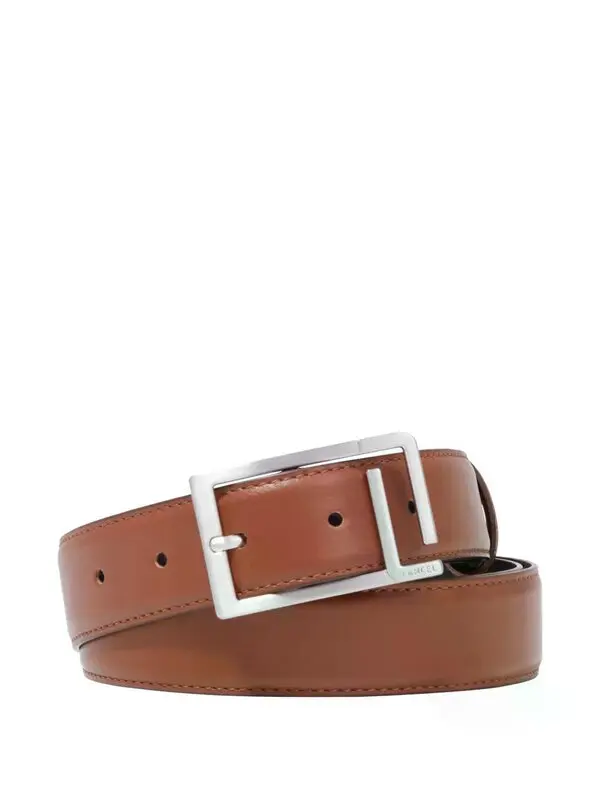 LANCEL Initials Buckle Leather Belt