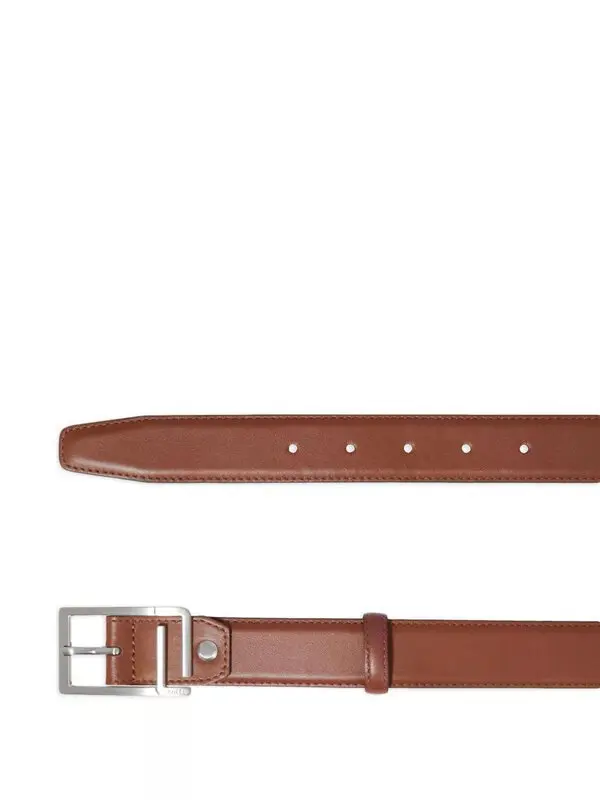 LANCEL Initials Buckle Leather Belt