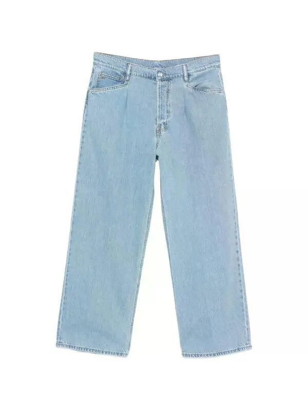NINE:INTHE:MORNING Pleated Cotton Jeans - Blue