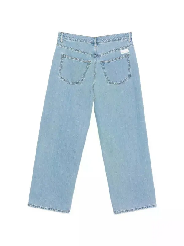 NINE:INTHE:MORNING Pleated Cotton Jeans - Blue