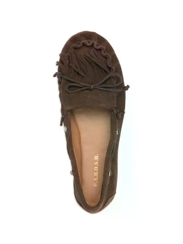 P.a.r.o.s.h Fringed Boat Shoes - Brown