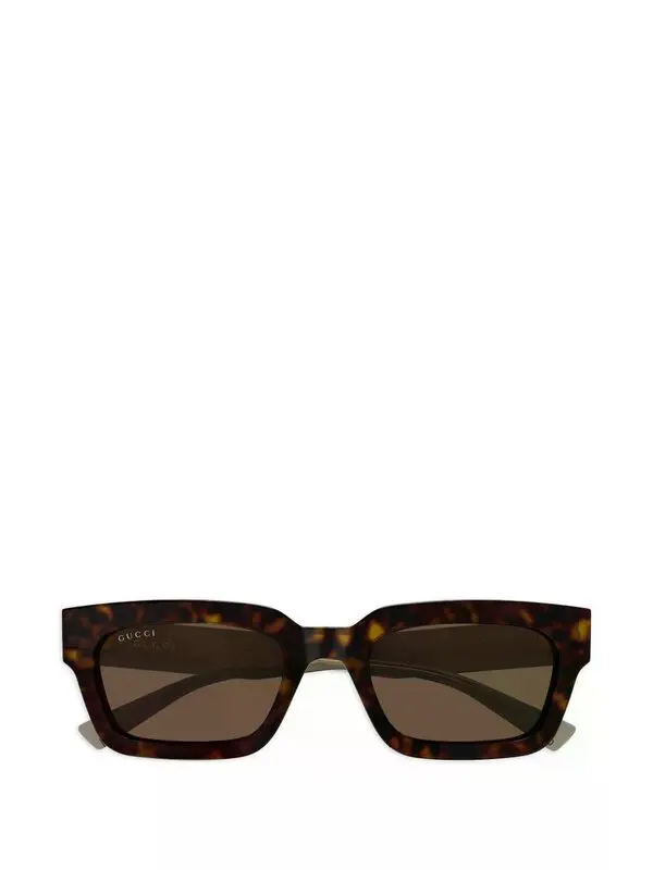Gucci Geometric-frame Sunglasses - Brown