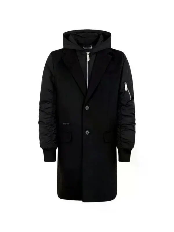Philipp Plein Hooded Single-breasted Coat
