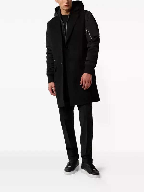 Philipp Plein Hooded Single-breasted Coat
