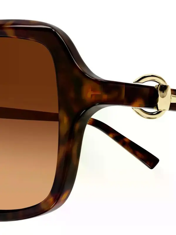 Gucci Horsebit-detail Square-frame Sunglasses - Brown