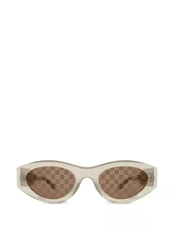 Gucci Geometric-frame Logo Sunglasses - Yellow
