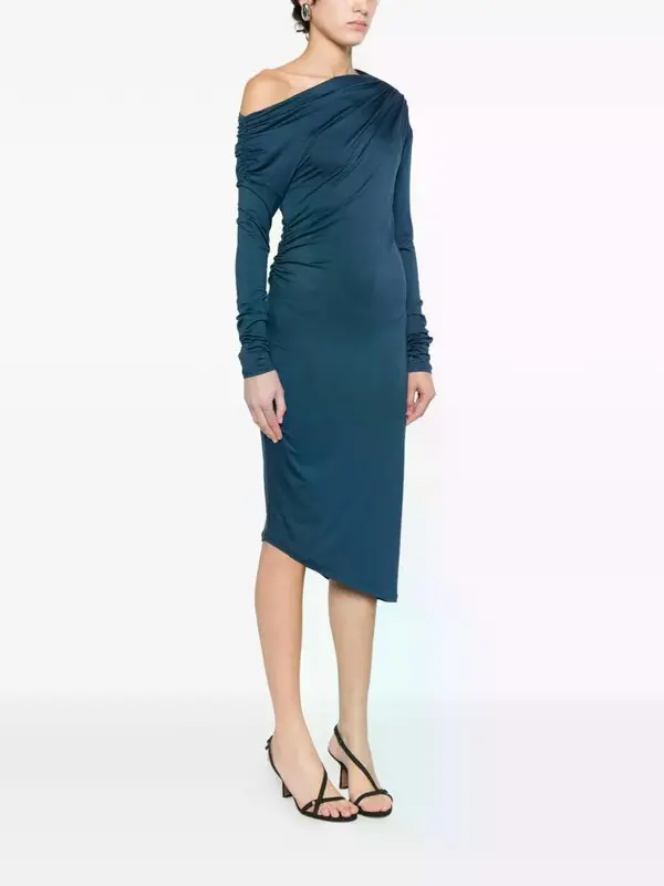 Patrizia Pepe Asymmetric-neck Midi Dress