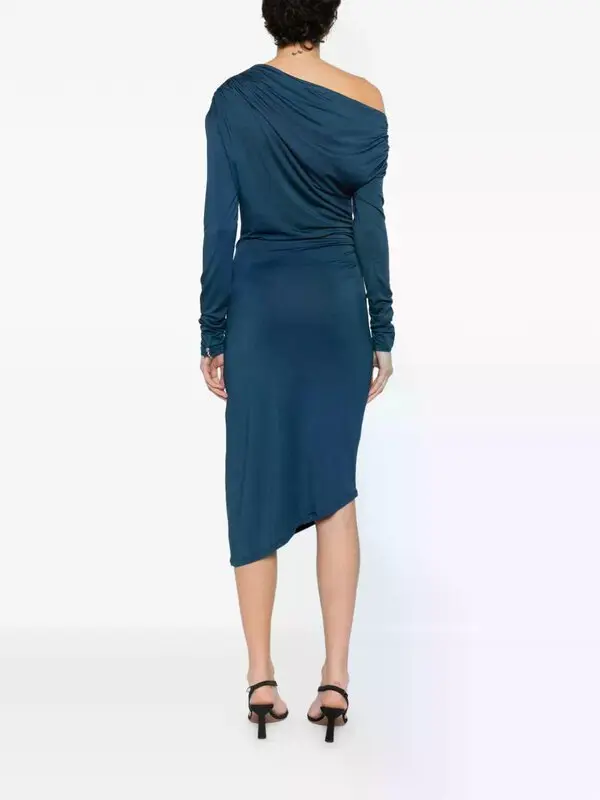 Patrizia Pepe Asymmetric-neck Midi Dress