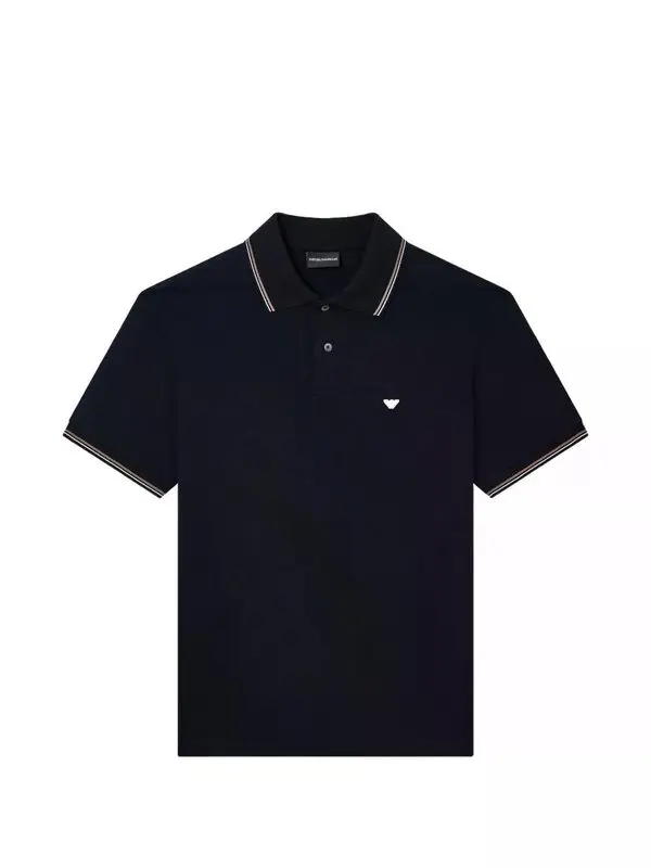 Emporio Armani Slim Fit Polo Essential In Stretch Cotton Pique - Blue