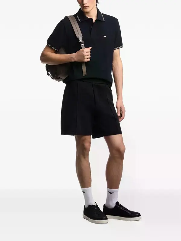 Emporio Armani Slim Fit Polo Essential In Stretch Cotton Pique - Blue