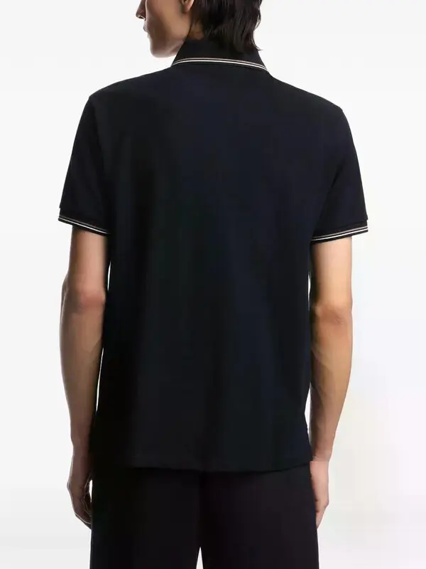 Emporio Armani Slim Fit Polo Essential In Stretch Cotton Pique - Blue