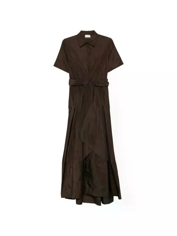 P.a.r.o.s.h Tie-waist Maxi Shirt Dress - Brown
