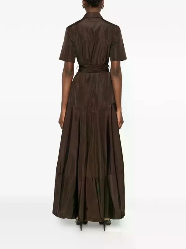 P.a.r.o.s.h Tie-waist Maxi Shirt Dress - Brown