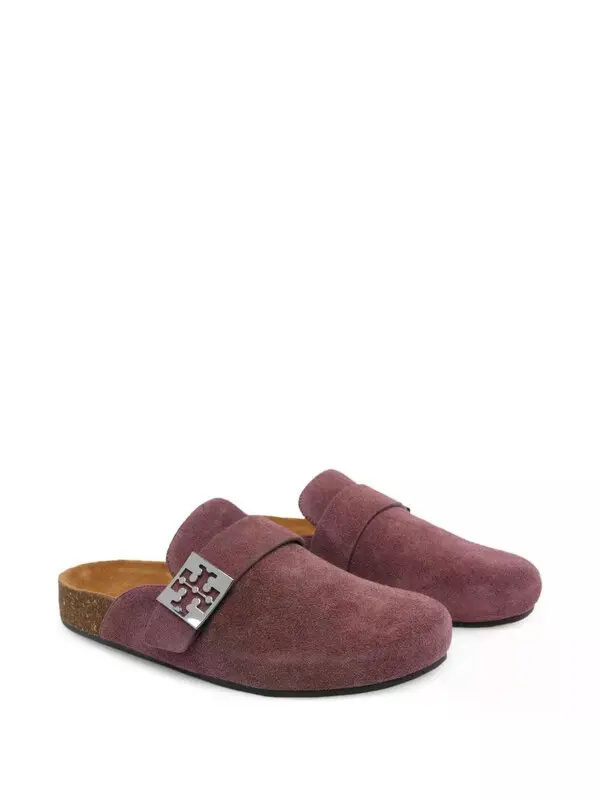 Tory Burch Buckle Mules - Purple