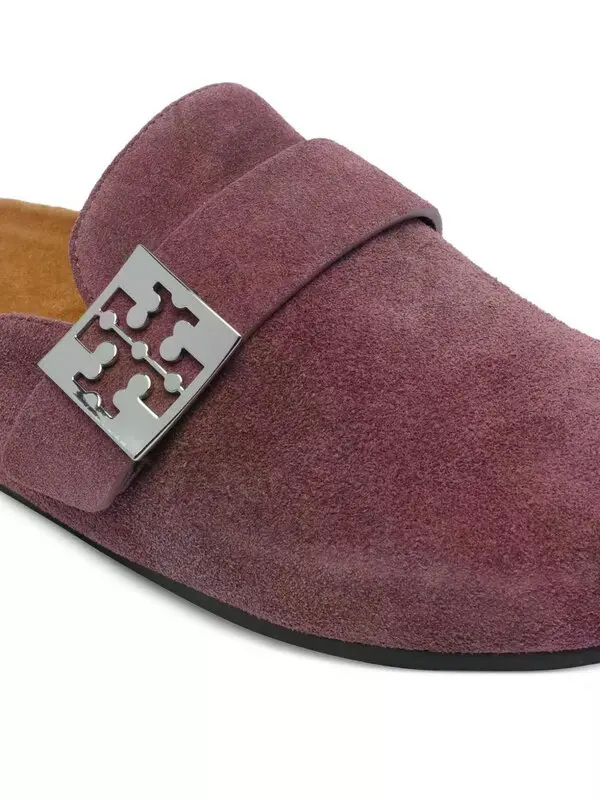 Tory Burch Buckle Mules - Purple