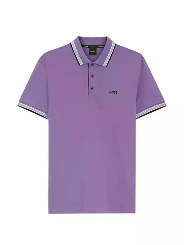 BOSS Paddy Striped Polo Shirt - Purple